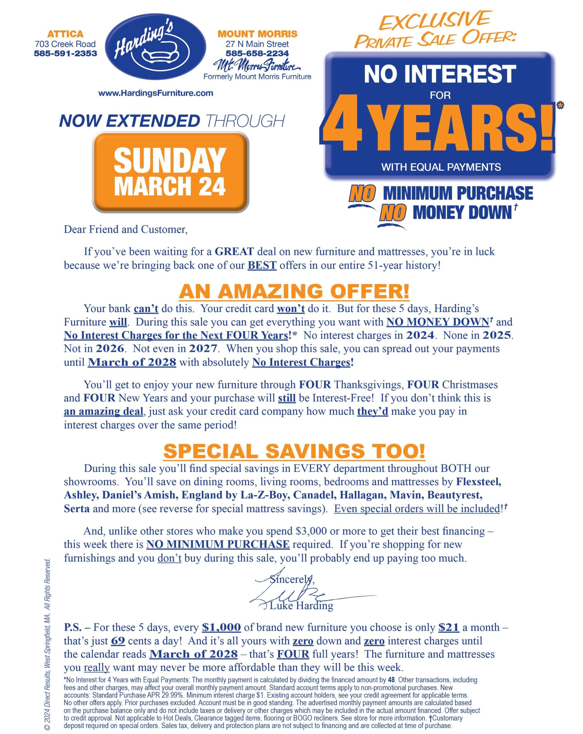Promotions – Harding's Attica Furniture - #1 Local Furniture Store